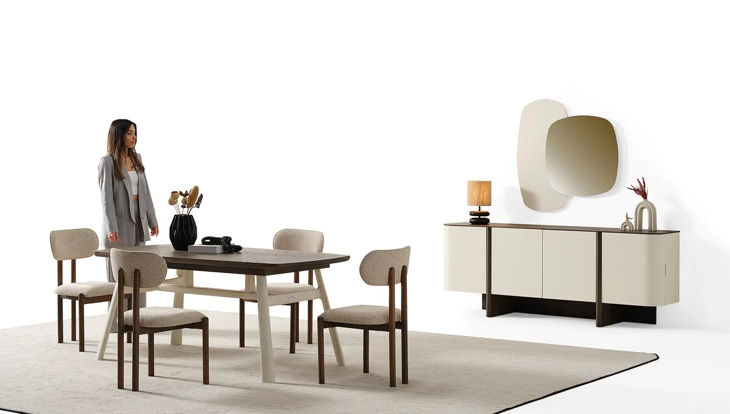 Hertech Yemek Odası Takımı ( Koyu Ceviz )